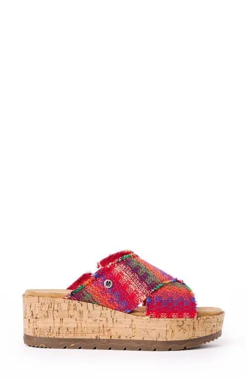 Minnetonka Posey Platform Wedge Slide Sandal