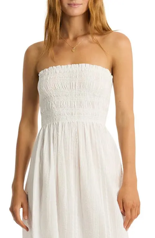 SEA LEVEL Heatwave Strapless Cotton Cover-up Dress