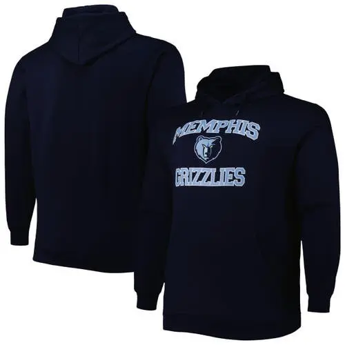 Profile Memphis Grizzlies Big & Tall Heart & Soul Pullover Hoodie - Navy