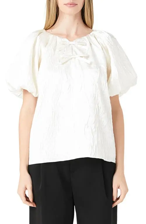 Endless Rose Crinkle Satin Top - Cream