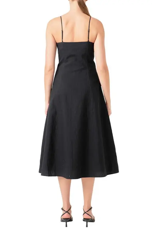 Endless Rose Cotton & Linen Blend Midi Dress