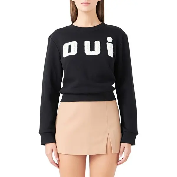 Endless Rose Oui Embellished Sweatshirt