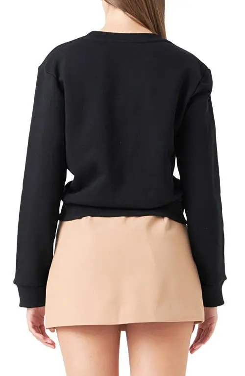 Endless Rose Oui Embellished Sweatshirt