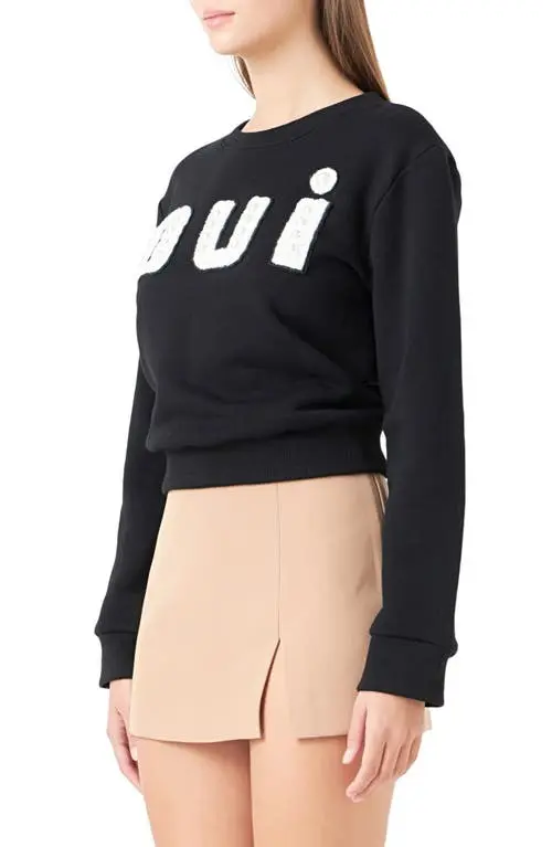 Endless Rose Oui Embellished Sweatshirt