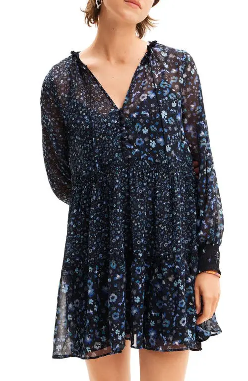 Desigual Short Floral Chiffon Dress