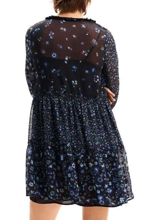 Desigual Short Floral Chiffon Dress