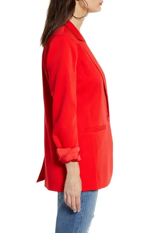 Endless Rose Tailored Single Button Blazer - Red
