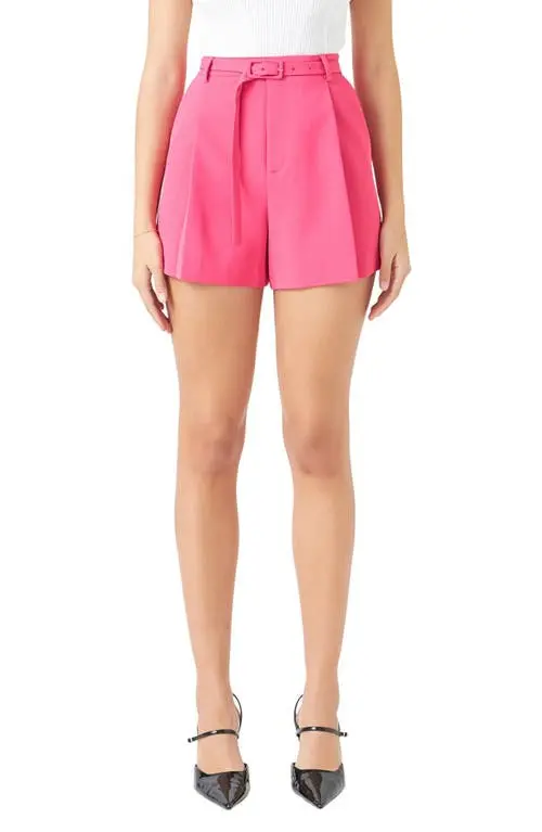 Endless Rose Belted High-waisted Shorts