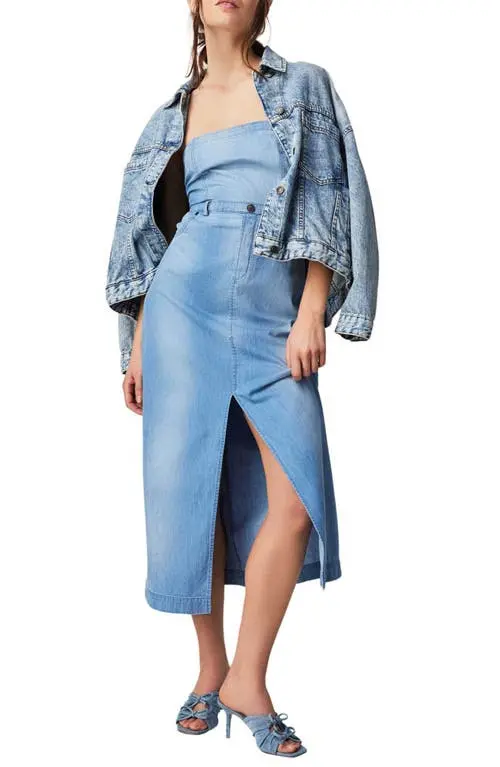 free people strapless denim dress Free People Strapless Denim Midi Dress In Allure - 60% Off