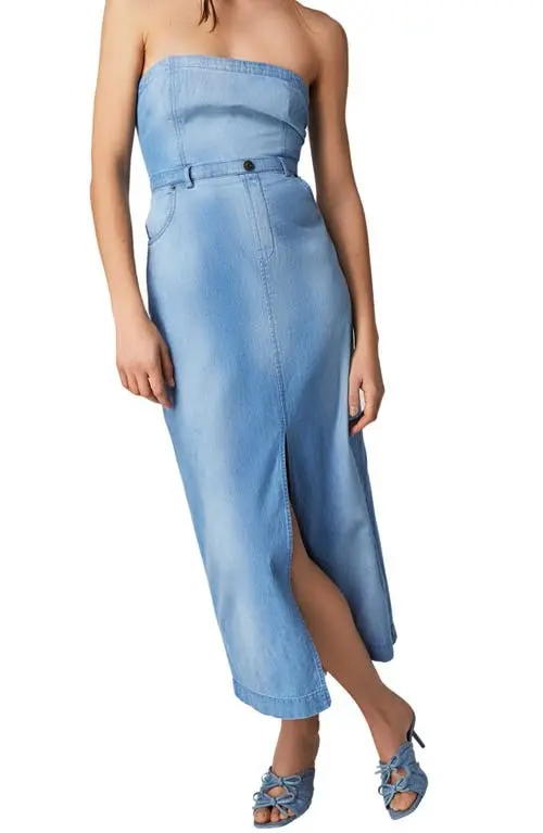 free people strapless denim dress Free People Strapless Denim Midi Dress In Allure - 60% Off