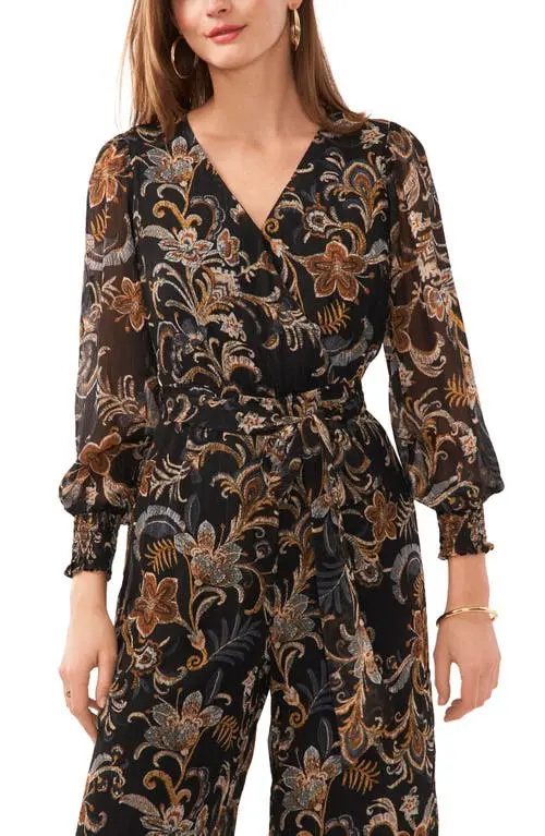 Vince Camuto Paisley Chiffon Jumpsuit