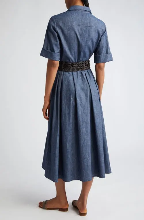 Eleventy Linen Blend Shirt Dress