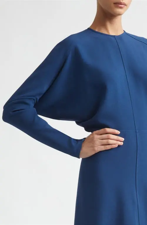 Victoria Beckham Dolman Sleeve Cady Midi Dress - Dark Ocean
