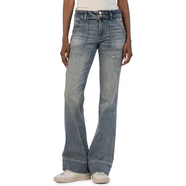 Kut From The Kloth Ana Mid Rise Flare Jeans