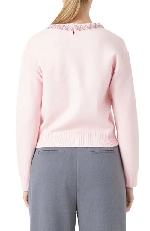 Endless Rose Embellished Crewneck Sweater