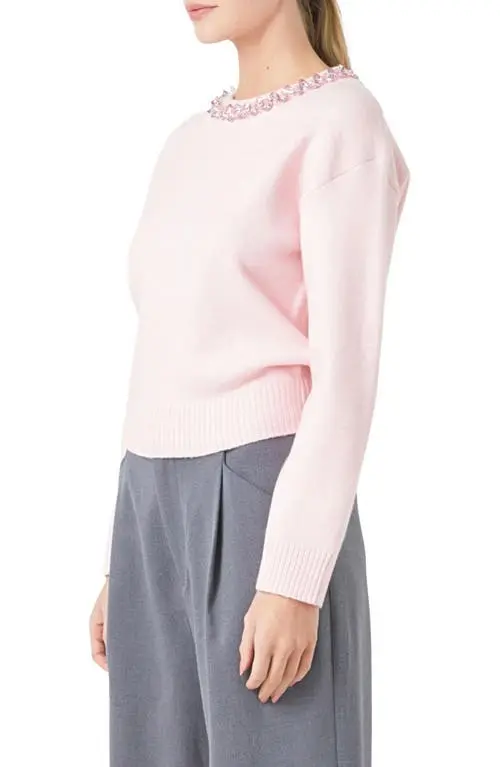 Endless Rose Embellished Crewneck Sweater