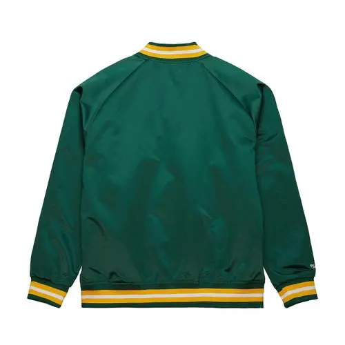 Mitchell & Ness Seattle Supersonics Hardwood Classics Throwback Wordmark Raglan Full-snap Jacket