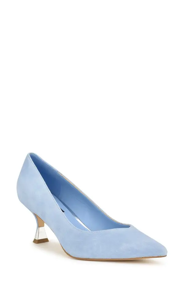 Nine West Ariella Pointed-toe Kitten Heel Pump - Medium Blue
