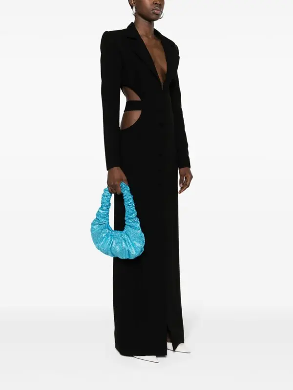Giuseppe Di Morabito Crystal-embellished Ruched Tote Bag - Blue