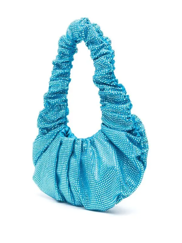 Giuseppe Di Morabito Crystal-embellished Ruched Tote Bag - Blue