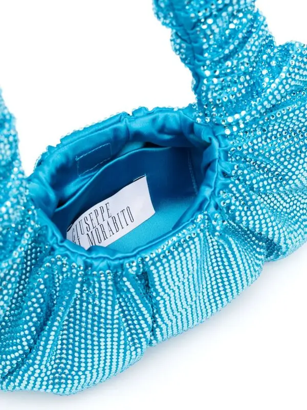 Giuseppe Di Morabito Crystal-embellished Ruched Tote Bag - Blue