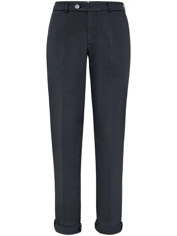 Brunello Cucinelli Straight-leg Cotton-blend Trousers - Blue