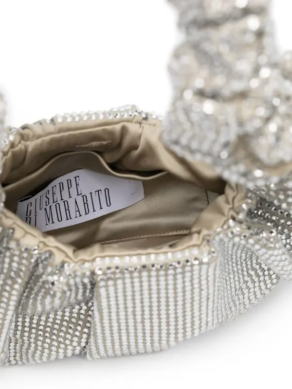 Giuseppe Di Morabito Crystal-embellished Ruched Tote - Neutrals