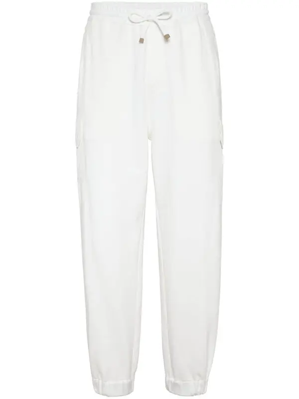 Brunello Cucinelli Cotton-blend Track Pants - White