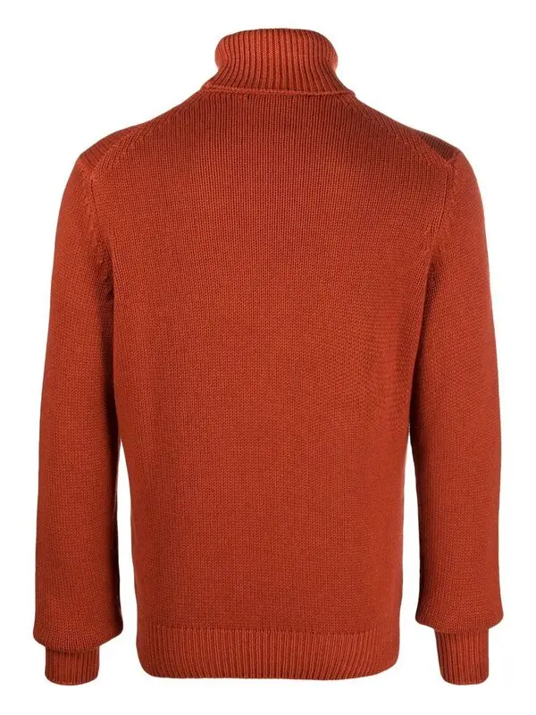 DELL'OGLIO Roll-neck Ribbed-knit Jumper