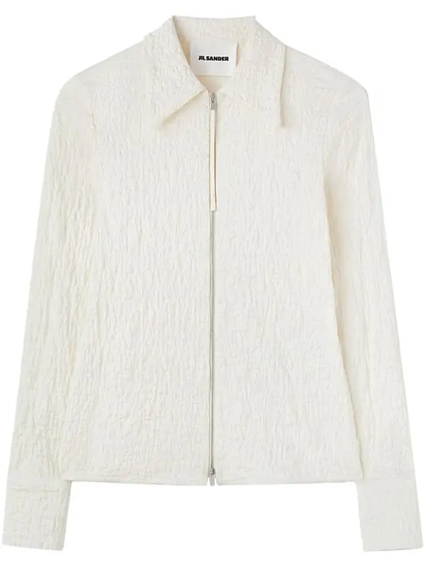JIL SANDER Zip-front Cloqué Top