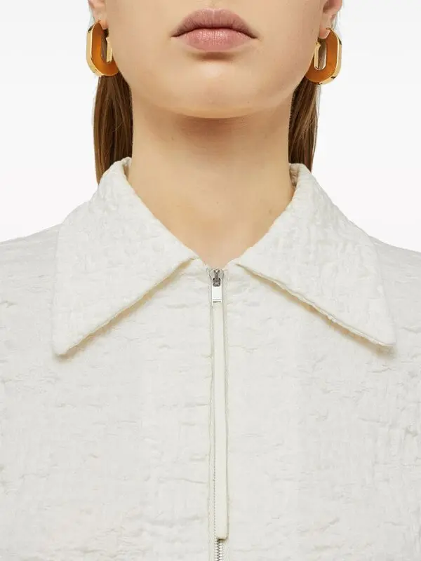 JIL SANDER Zip-front Cloqué Top