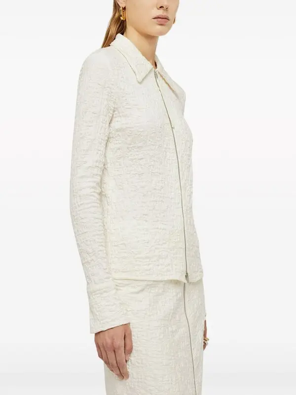 JIL SANDER Zip-front Cloqué Top