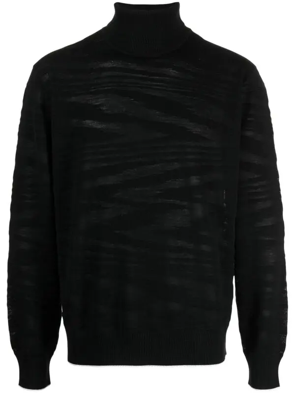 Missoni Contrast-trim Roll-neck Jumper - Black