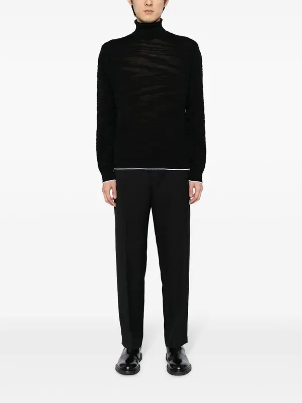 Missoni Contrast-trim Roll-neck Jumper - Black