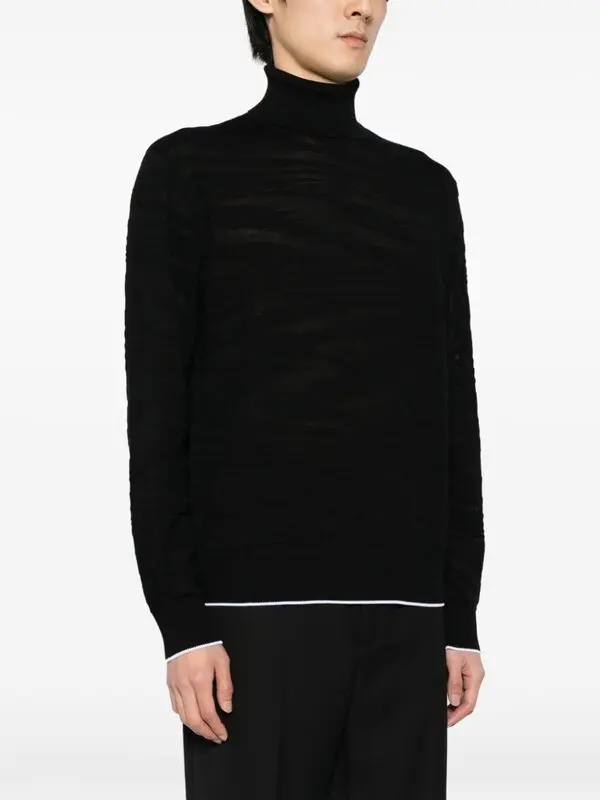 Missoni Contrast-trim Roll-neck Jumper - Black