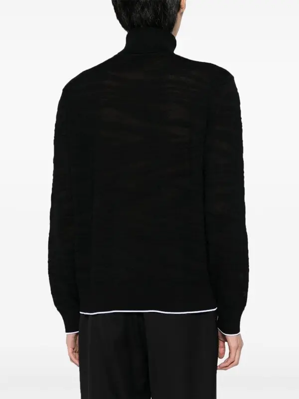 Missoni Contrast-trim Roll-neck Jumper - Black