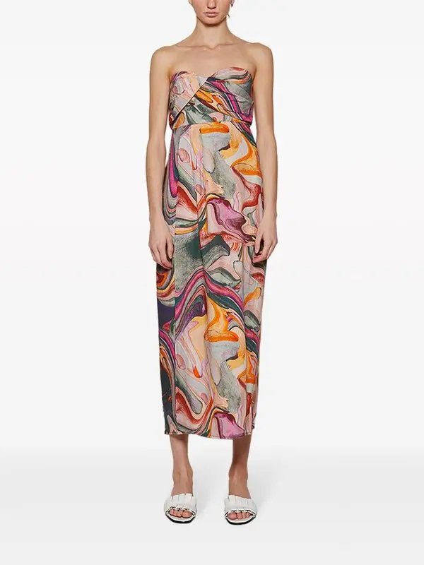 Mara Hoffman Yara Abstract-print Midi Dress - Green