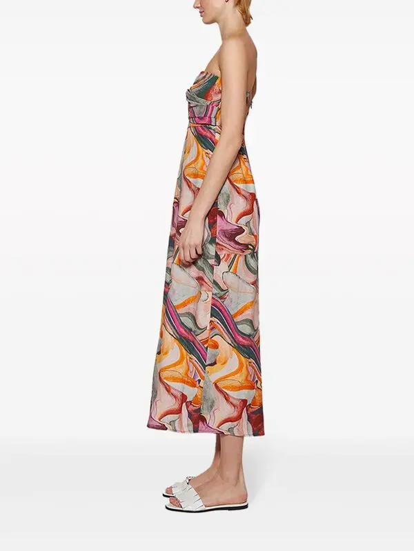 Mara Hoffman Yara Abstract-print Midi Dress - Green