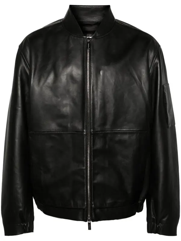 Calvin Klein Zip-up Leather Bomber Jacket