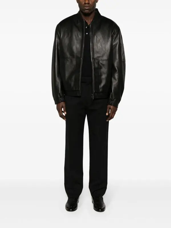 Calvin Klein Zip-up Leather Bomber Jacket