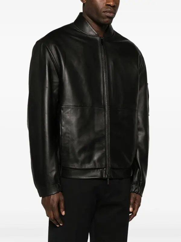 Calvin Klein Zip-up Leather Bomber Jacket