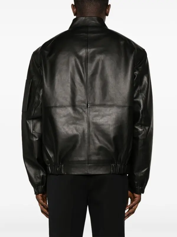 Calvin Klein Zip-up Leather Bomber Jacket