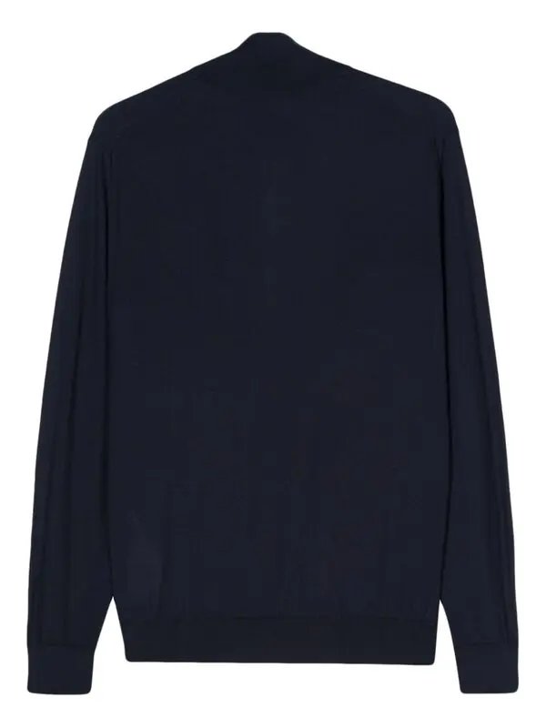 Brioni Logo-plaque Zipped Jumper - Blue