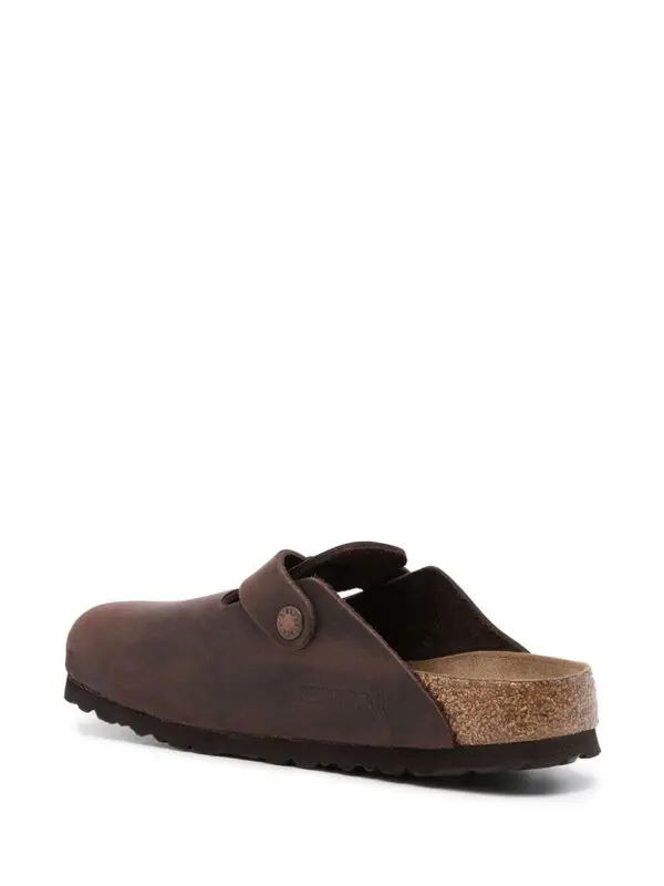 BIRKENSTOCK Boston Leather Mules - Brown