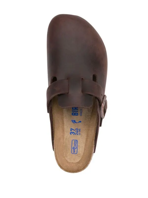 BIRKENSTOCK Boston Leather Mules - Brown