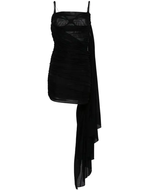 MUGLER Open-back Draped Minidress