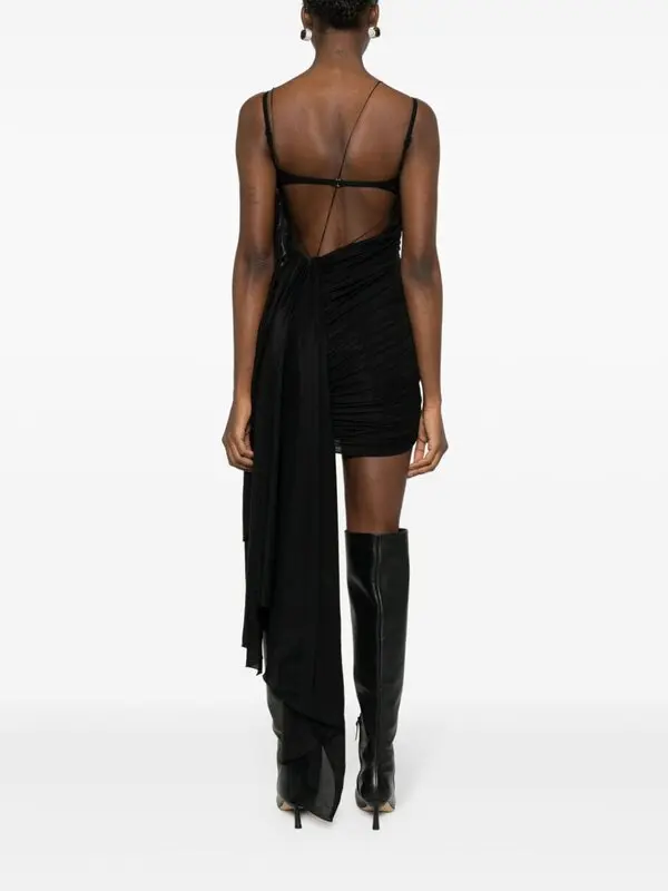 MUGLER Open-back Draped Minidress