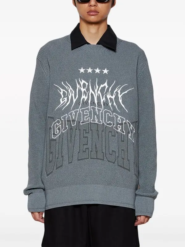 Givenchy Logo-embroidered Waffle-knit Jumper