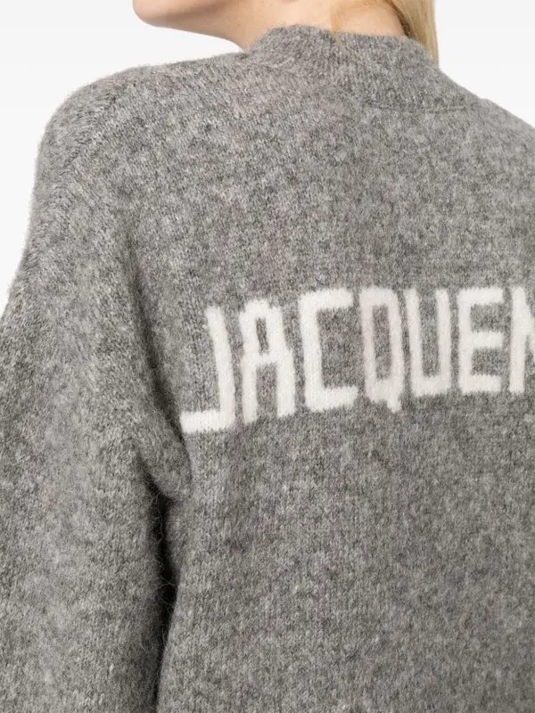 Jacquemus Logo Knit Sweater - Grey
