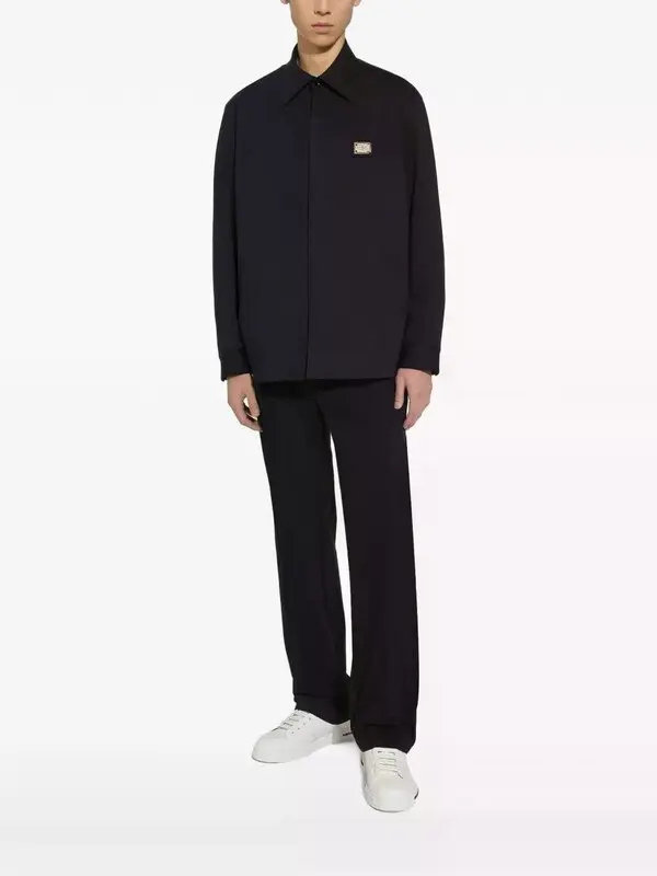 Dolce & Gabbana Logo-appliqué Shirt Jacket - Blue